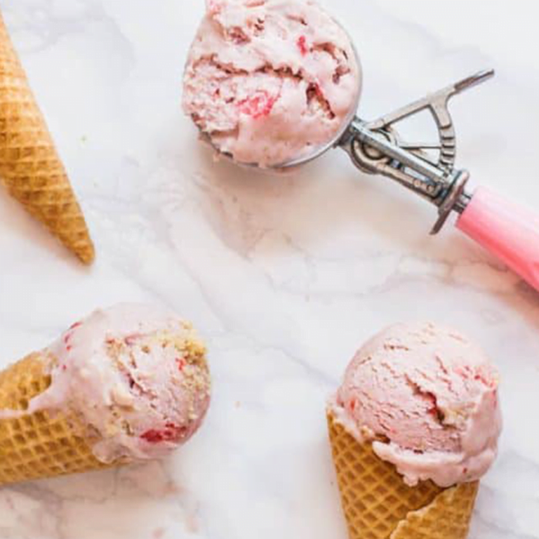 Vegan Strawberry Shortbread Ice Cream - Wallflower Kitchen