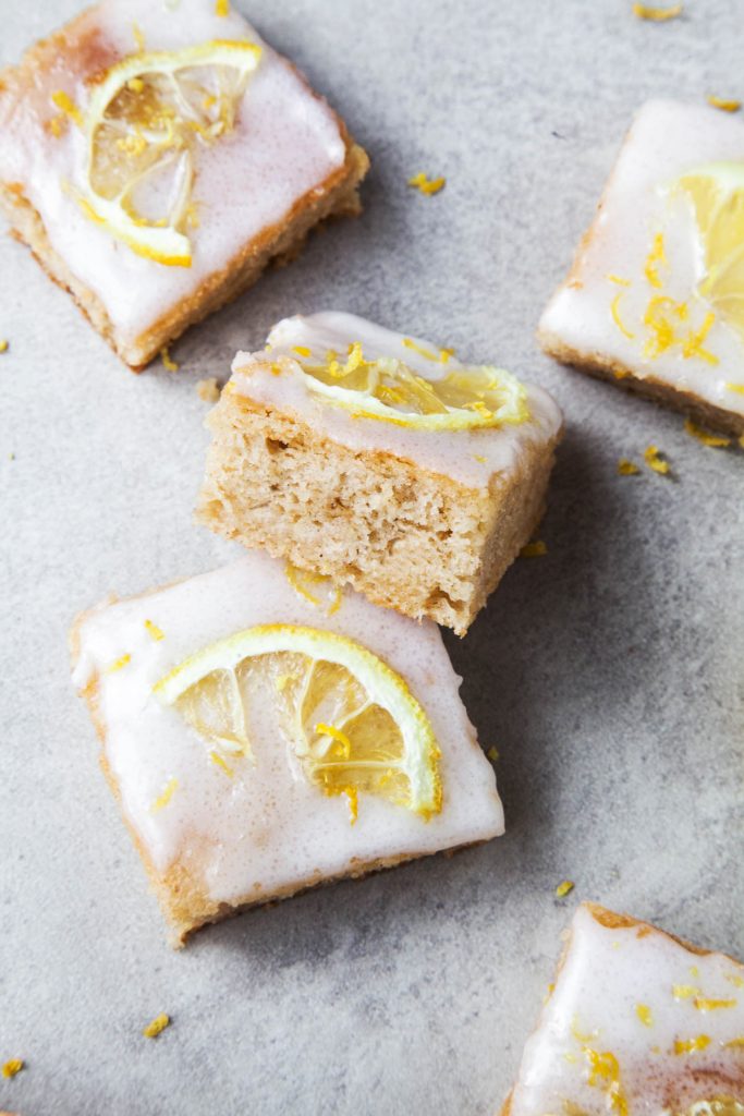 Vegan Lemon Drizzle Bars - Wallflower Kitchen