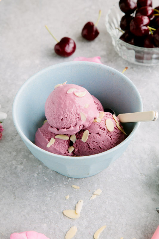 Vegan Cherry Bakewell Ice Cream - Wallflower Kitchen