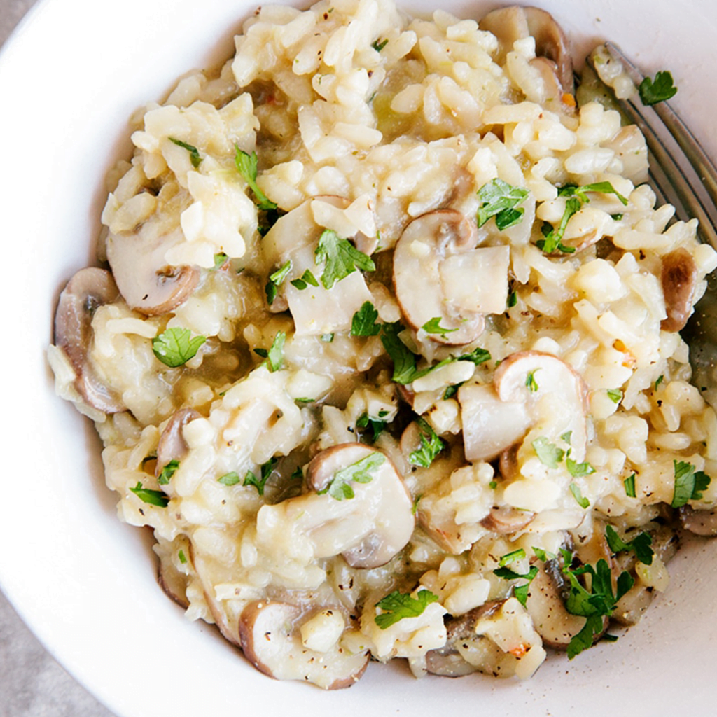 Creamy Vegan Mushroom Risotto - Wallflower Kitchen