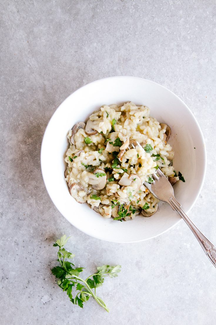 Creamy Vegan Mushroom Risotto - Wallflower Kitchen