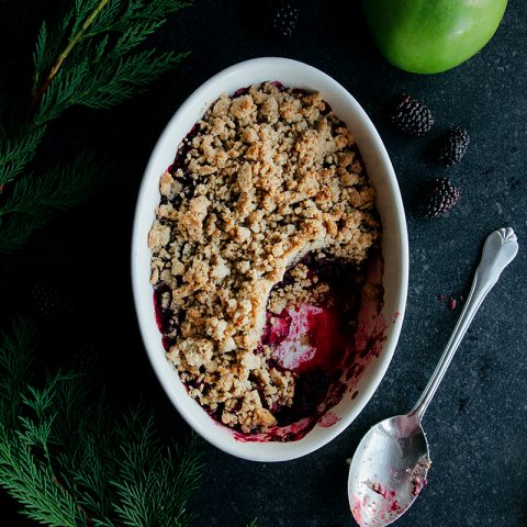 Grain-free Gingerbread Crumble with Blackberry & Apple - Wallflower Kitchen
