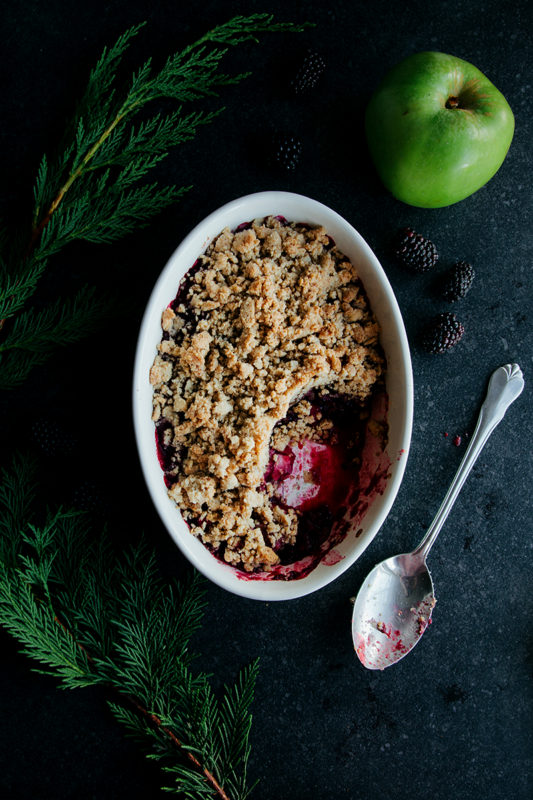 Grain-free Gingerbread Crumble with Blackberry & Apple - Wallflower Kitchen