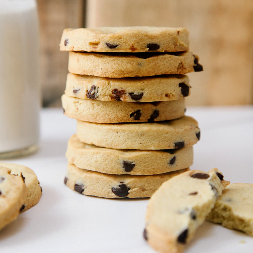 Vegan Chocolate Chip Shortbread Cookies - Wallflower Kitchen