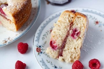 Vegan Raspberry Bakewell Cake - Wallflower Kitchen